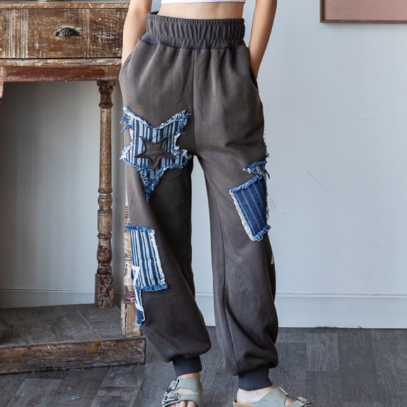 POL | Tops | Oli Hali 39 Oli And Hali Star And Denim Patch Jogger Pant ...